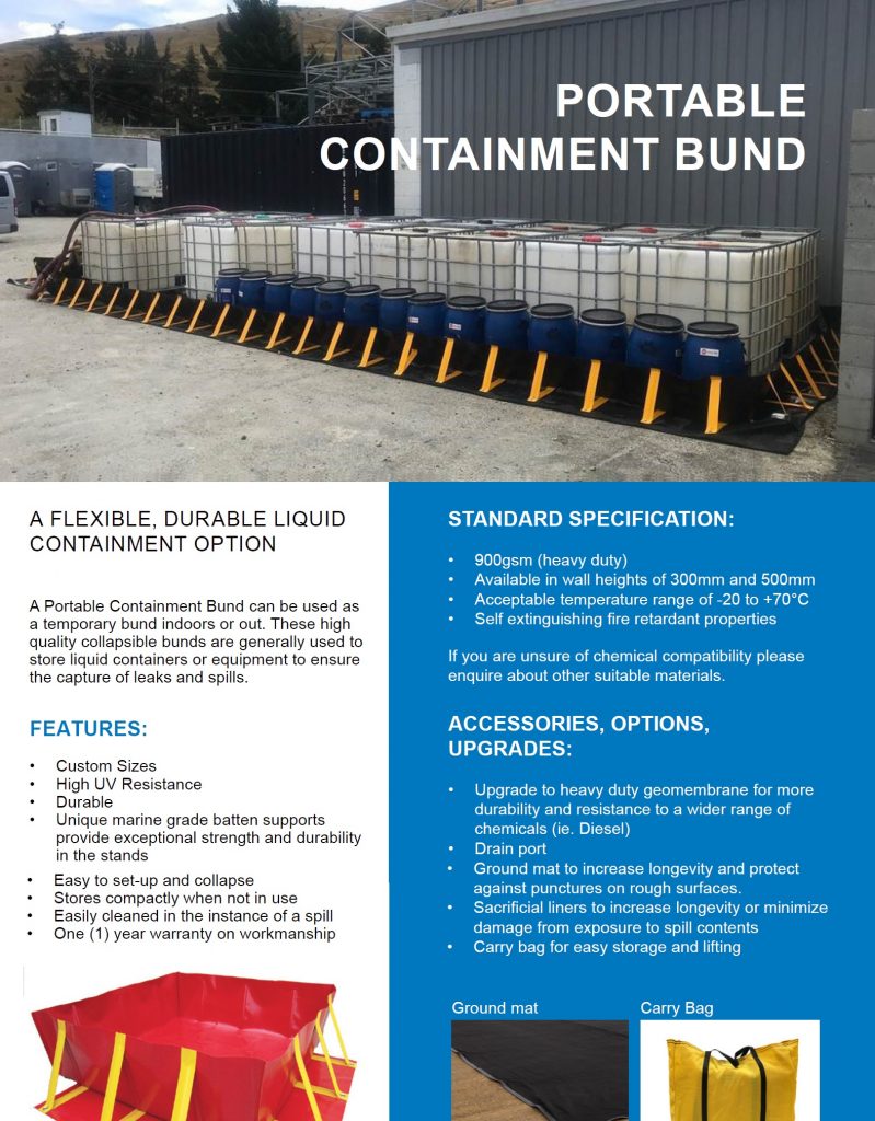 Collapsible Bund- Portable Containment Bunds – Safe Handling Solutions