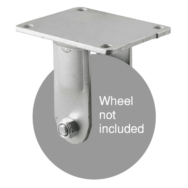 H Series zinc fork with fixed plate for a 125mm wheel, 162mm mount ...