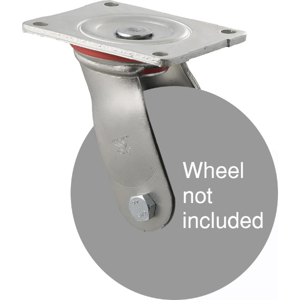 H Series zinc fork with ISO swivel plate for a 150mm wheel, 189mm mount ...