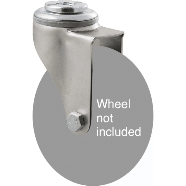 K Series zinc fork for a 100mm wheel, swivel bolt hole, hex bolt, grey ...