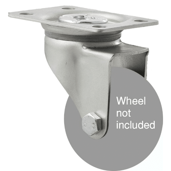 K Series zinc fork for a 65mm wheel, swivel plate, hex bolt, grey seal ...