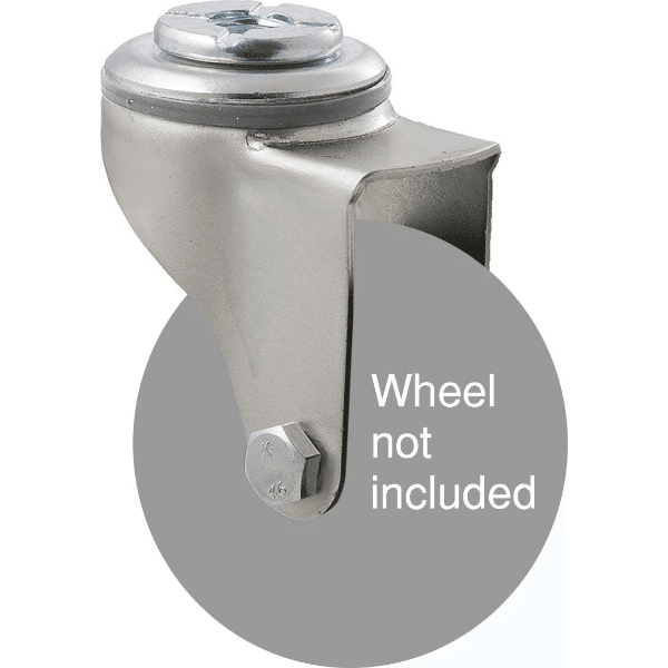 K Series zinc fork for a 75mm x 28mm wheel, swivel bolt hole, hex bolt ...