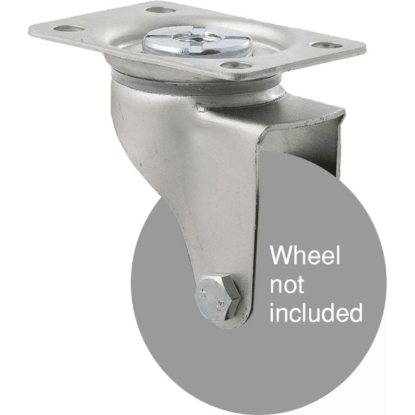K Series zinc fork for a 75mm x 28mm wheel, swivel plate, hex bolt ...