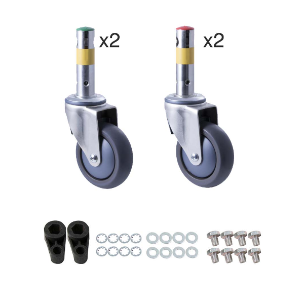 M Series central locking medical castor set,Thermoplastic elastomer ...