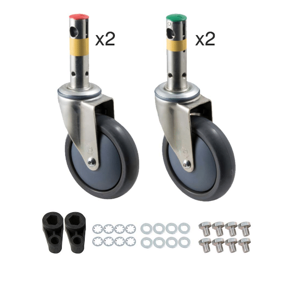 M Series central locking medical castor set, 125mm single wheel long ...