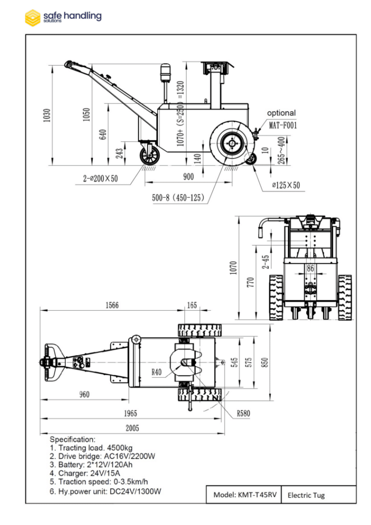 Electric Towing Tug- 4.5Ton With Fifth Wheel Hitch – Safe Handling ...
