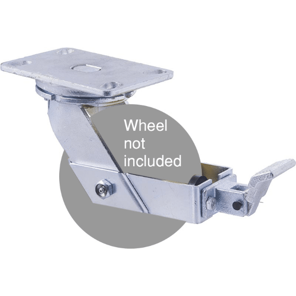 X Series swivel zinc plate braking castor fork for 150mm diameter wheel ...