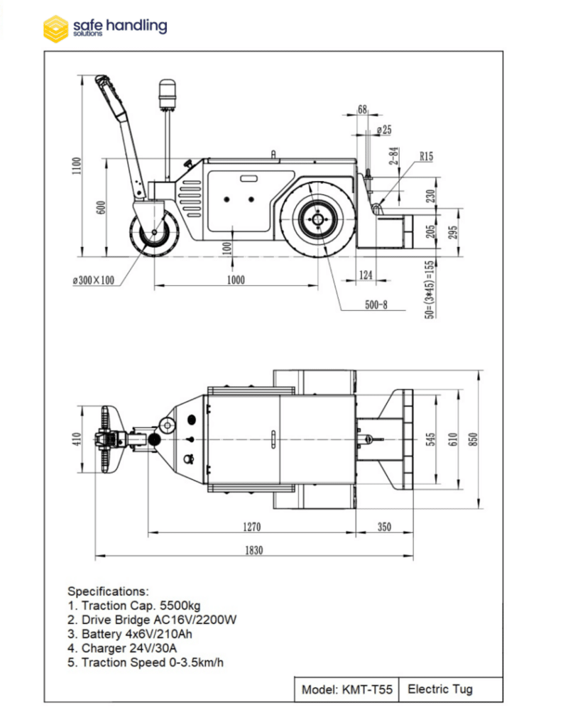 Electric Towing Tug- 5.5Ton With Pin Hitch – Safe Handling Solutions