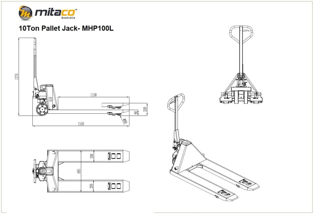 Heavy Duty Pallet Jack- 10Ton- 685mm Wide – Safe Handling Solutions