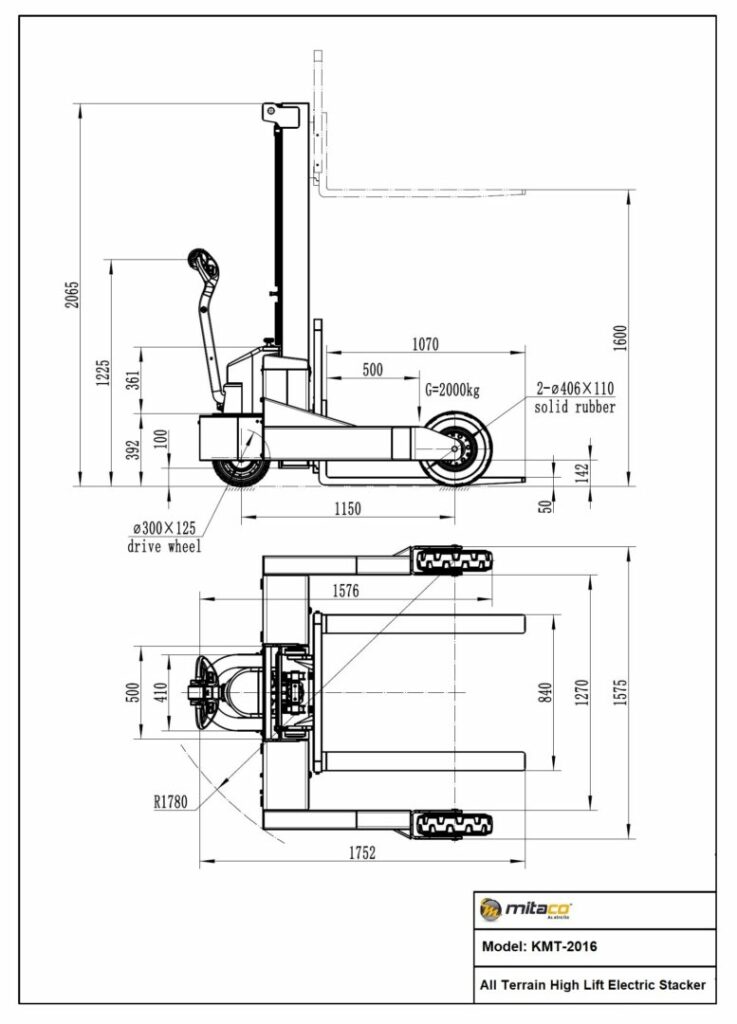 All Terrain Electric Stacker- 2Ton Capacity- 1.6m Lift Height – Safe ...